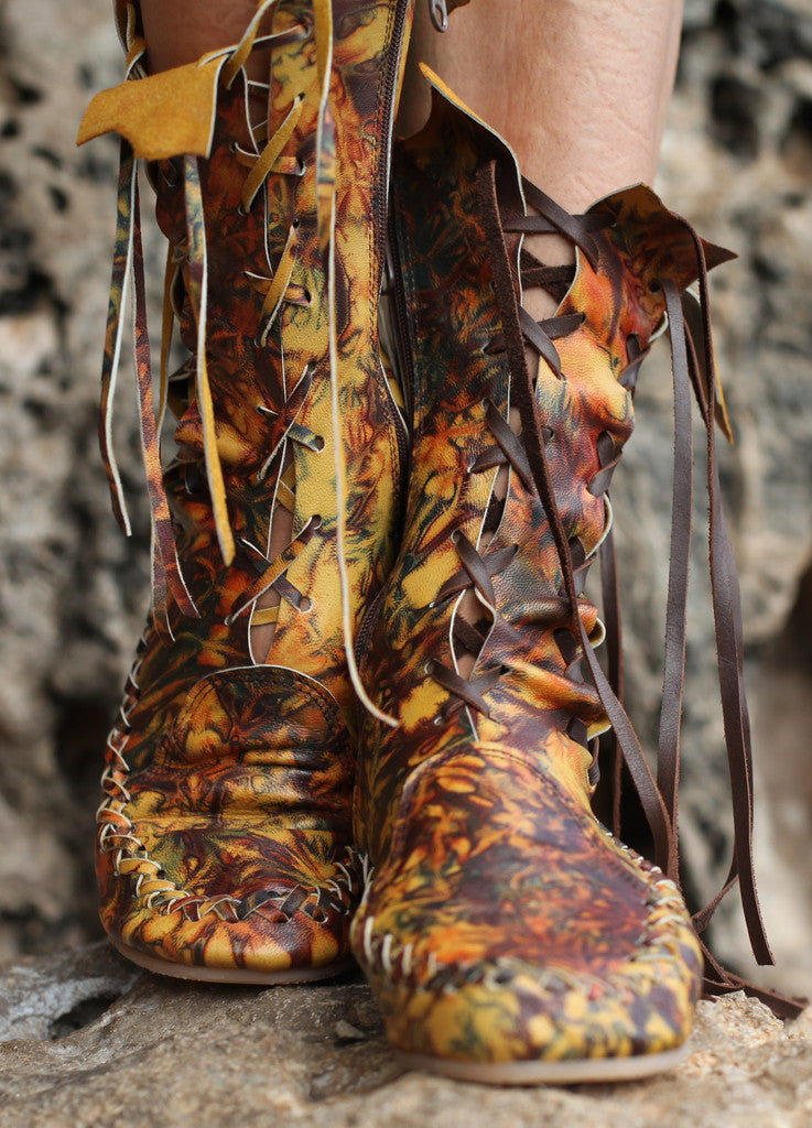 Hand dyed leather boots for women | Gipsy Dharma | womens leather boots